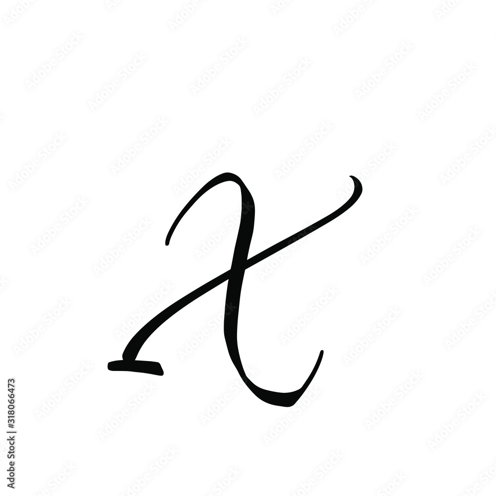 X letter brushstyle handwritten vector isolated Stock Vector | Adobe Stock