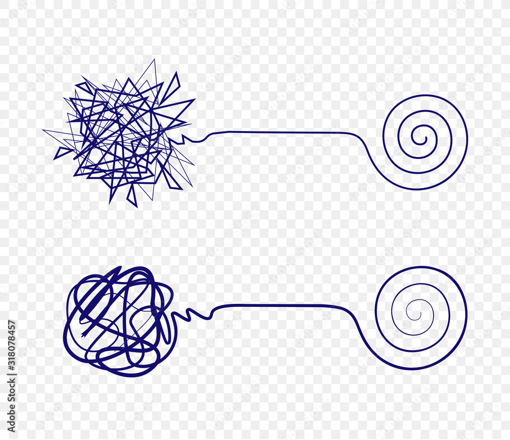 Graphic symbol for solving a complex problem. Simplifying complex task ...