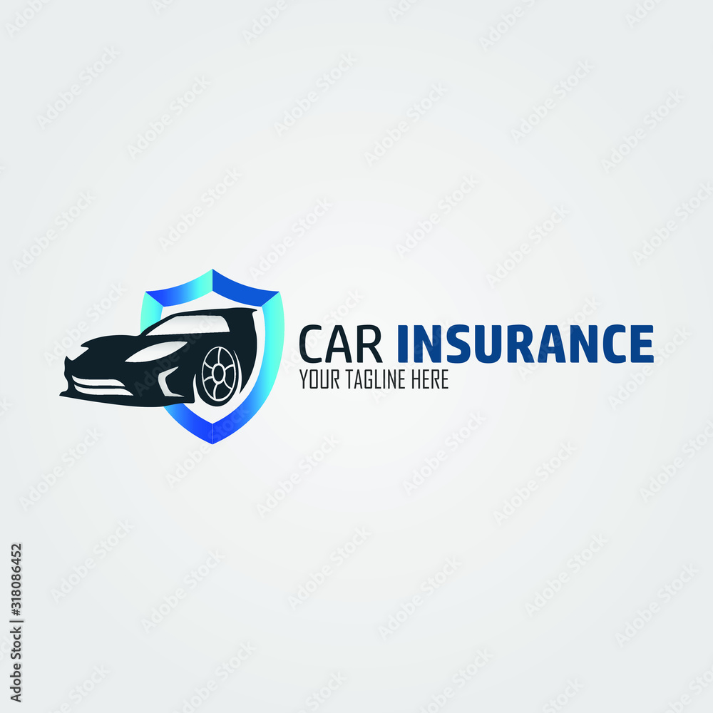 Car Insurance logo design, concept with car and shield. vector ...