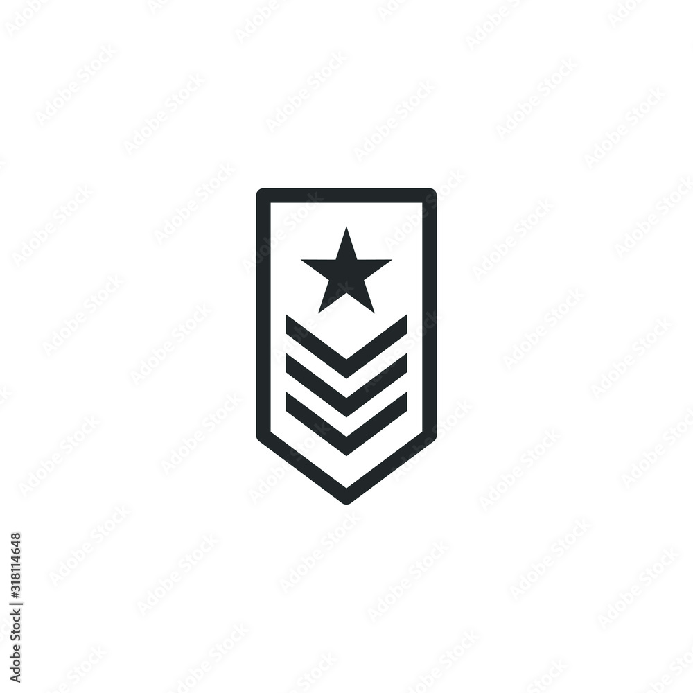 military rank icon template color editable. Ranking symbol vector sign ...