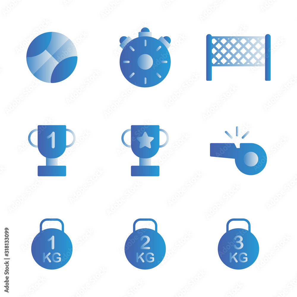 Sport icon set outline style including ball, basketball, game, sport ...