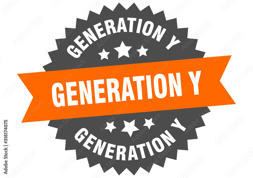 generation y sign. generation y circular band label. round generation y ...