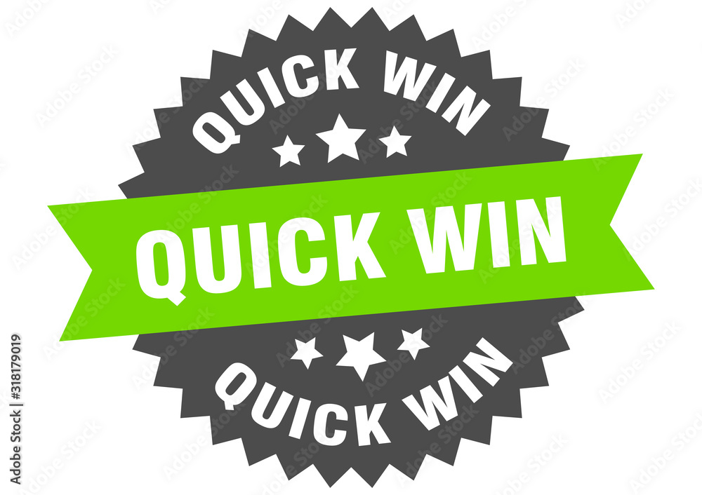 quick win sign. quick win circular band label. round quick win sticker ...