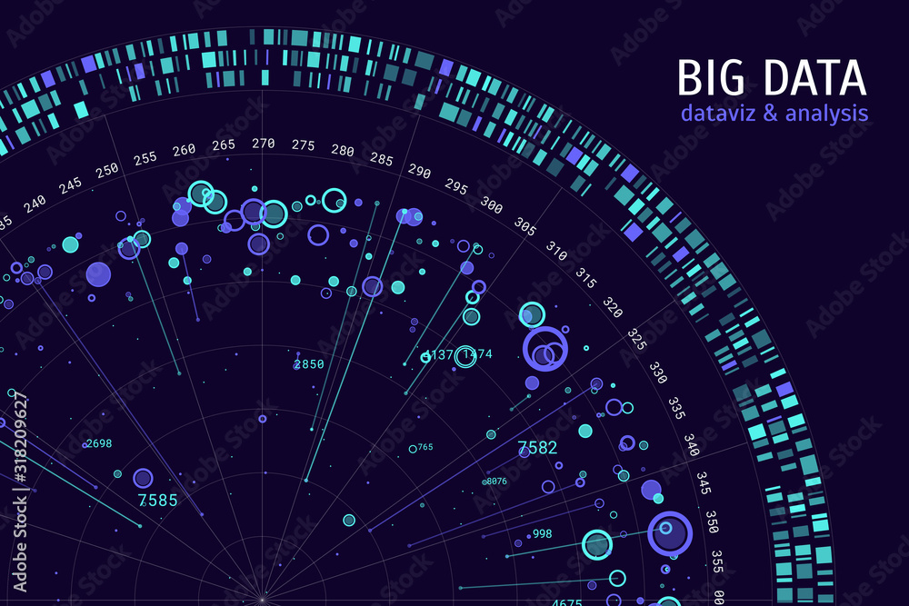 Big data concept visualization. Abstract data diagram. Complex ...