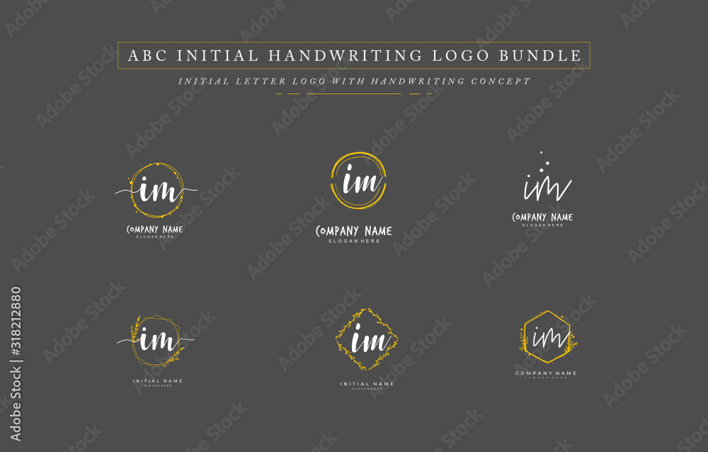 Initial letter I M IM bundle for identity and logo. Vector logo ...