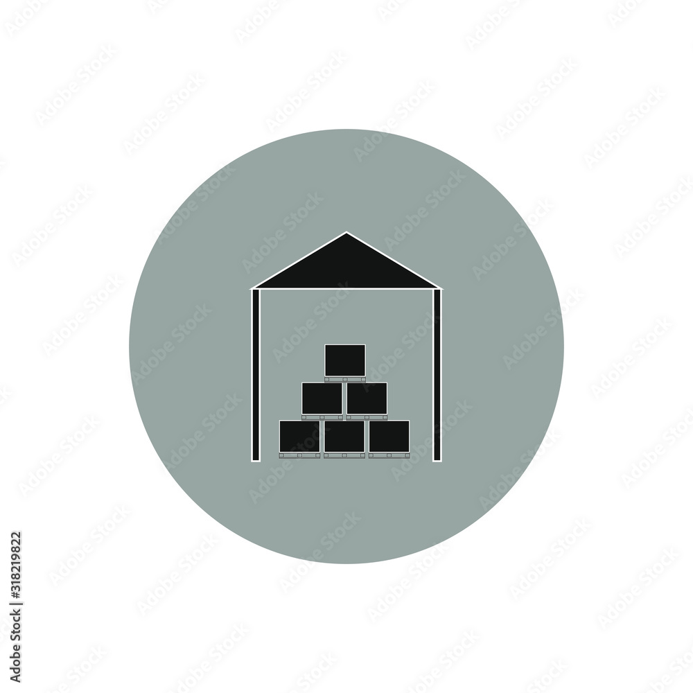 vector icon, warehouse of goods with pallets Stock Vector | Adobe Stock