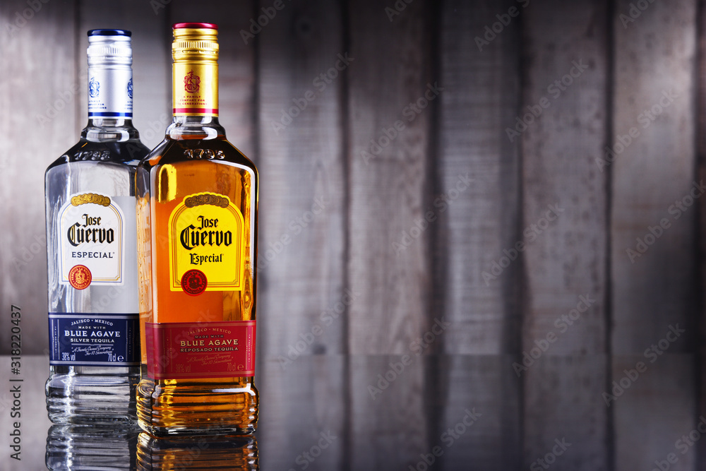Bottles of Jose Cuervo tequila Stock Photo | Adobe Stock