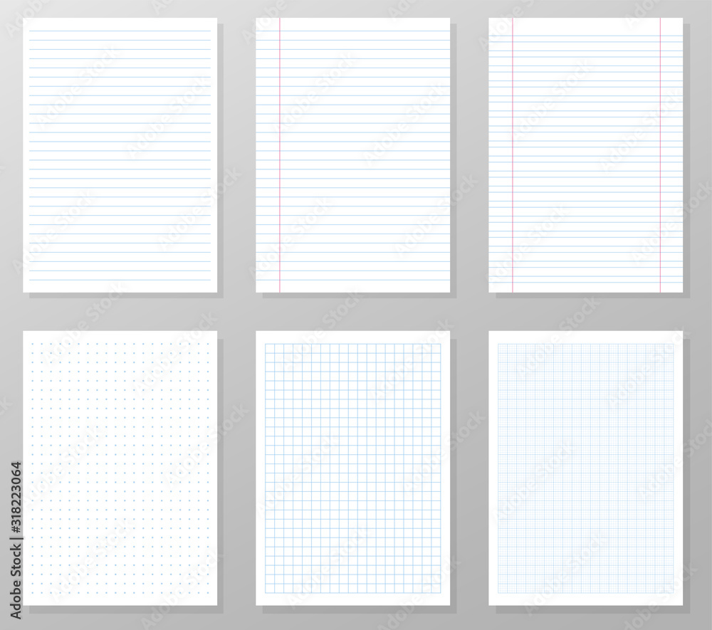 Notebook paper. Lines on paper for writing text And the guideline line ...