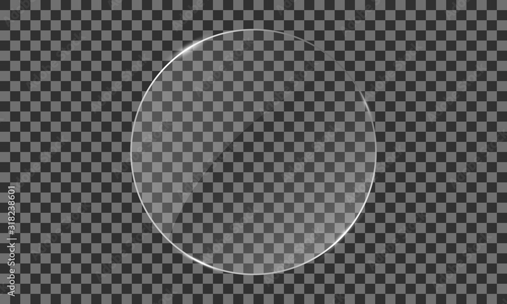 Vector glass ellipse on a transparent background. Transparent mirror ...