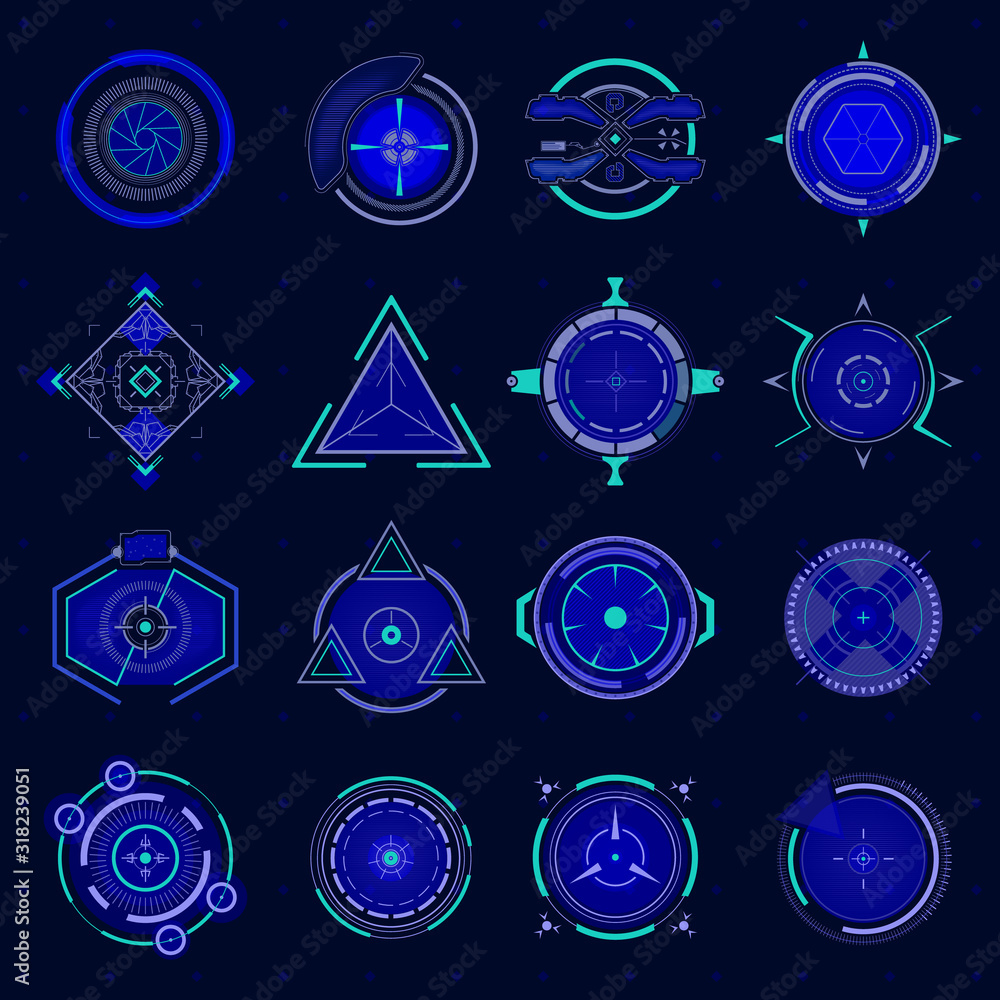 Futuristic optical aim. Ui technology aiming, weapon military ...