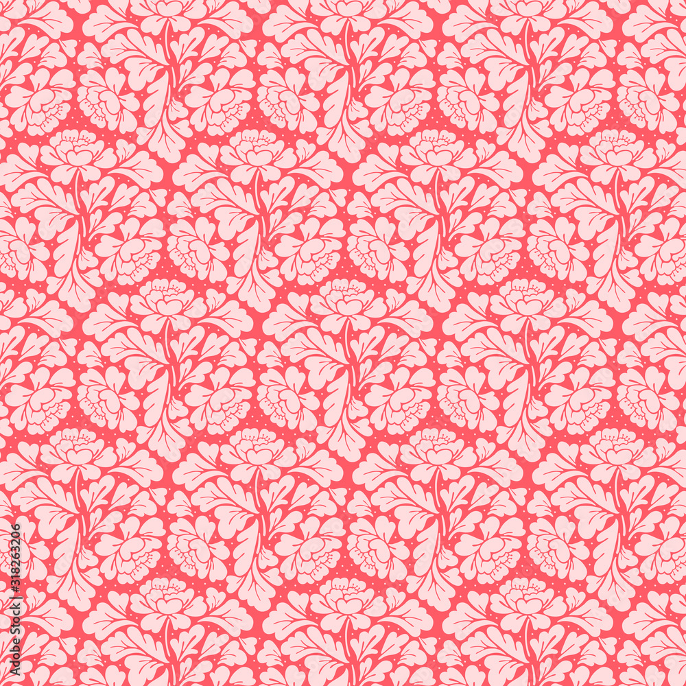 Vintage Pattern red - William Morris style Stock Illustration | Adobe Stock