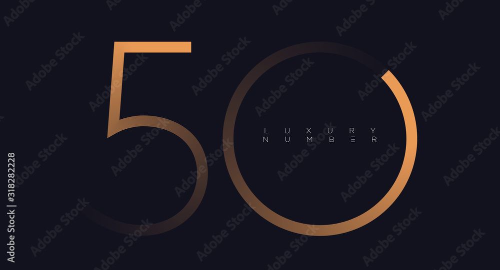Vetor de Golden line five - zero numbers vector font alphabet, modern ...
