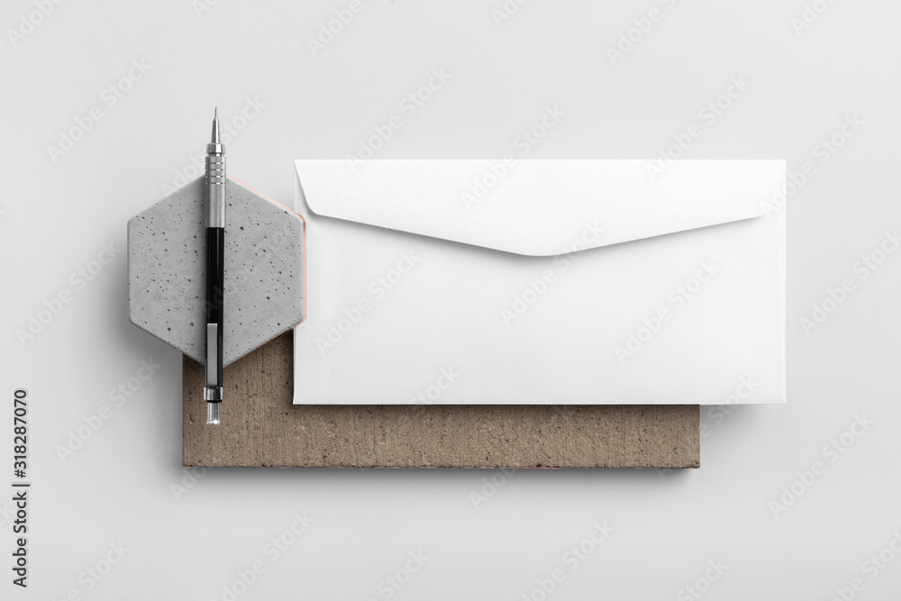 Real photo, envelope mockup template to place your design, isolated on ...