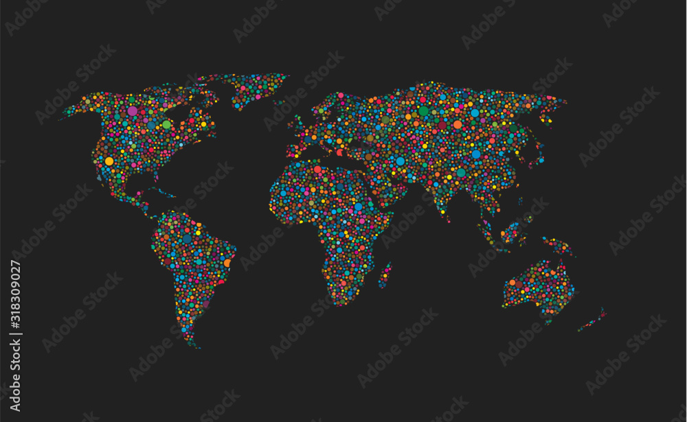 World map vector template, worldwide info graphic Stock Vector | Adobe ...