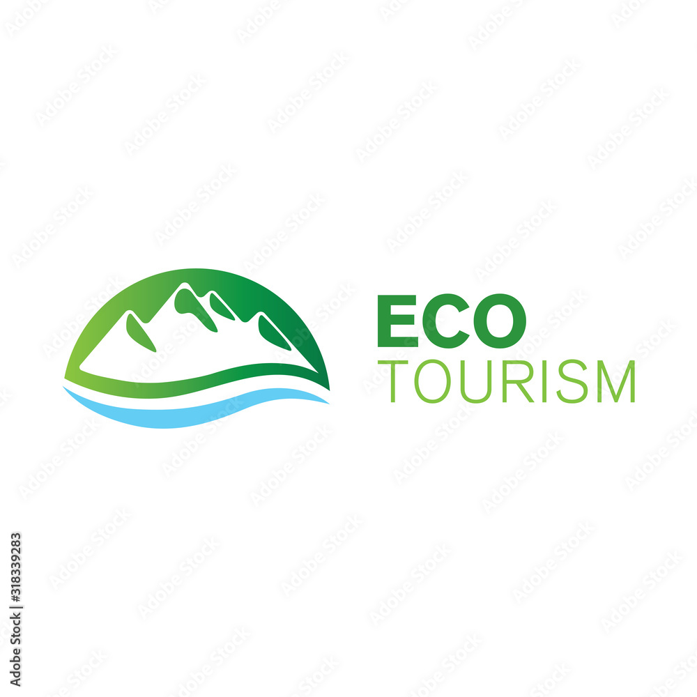 Vector logo of eco-travel, tourism and camping Stock Vector | Adobe Stock