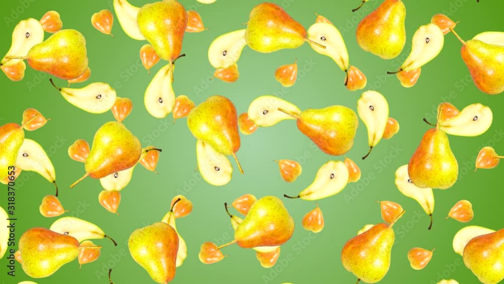 Abstract animated high quality 4K background with fruits moving ...