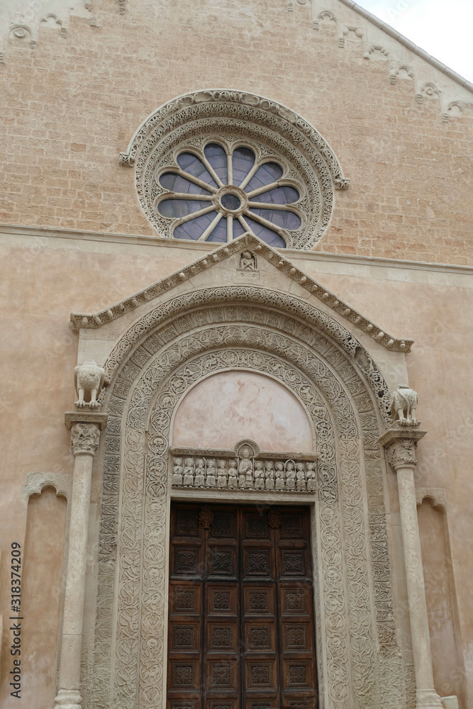 Carvings on the exterior columns of the Cathedral of St Catherine Stock ...