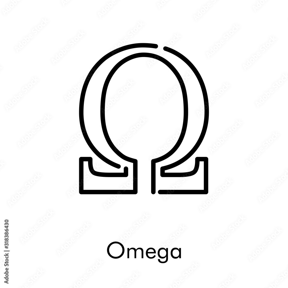 Icono plano lineal símbolo Omega en color negro Stock Vector | Adobe Stock