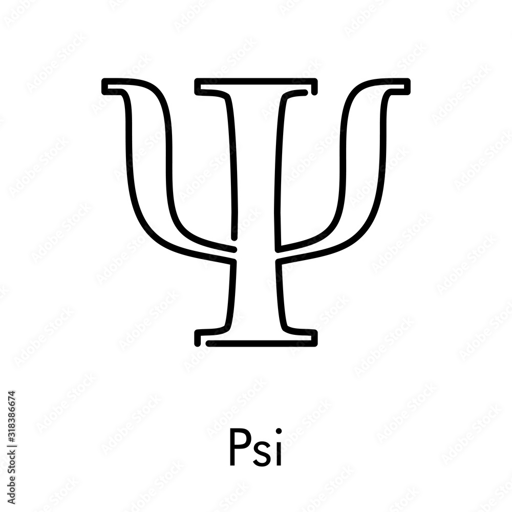 Icono plano lineal símbolo Psi en color negro Stock Vector | Adobe Stock