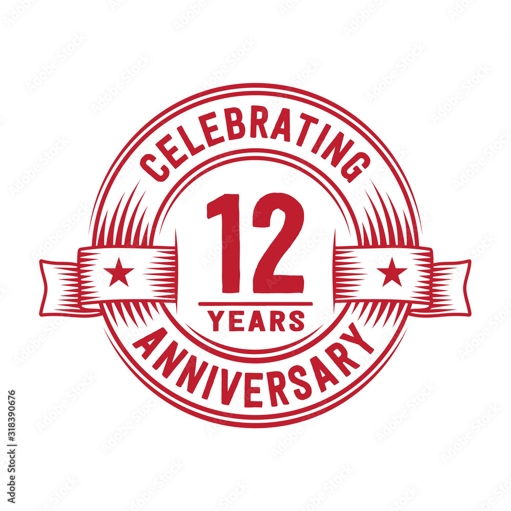 12 years logo design template. 12th anniversary vector and illustration ...