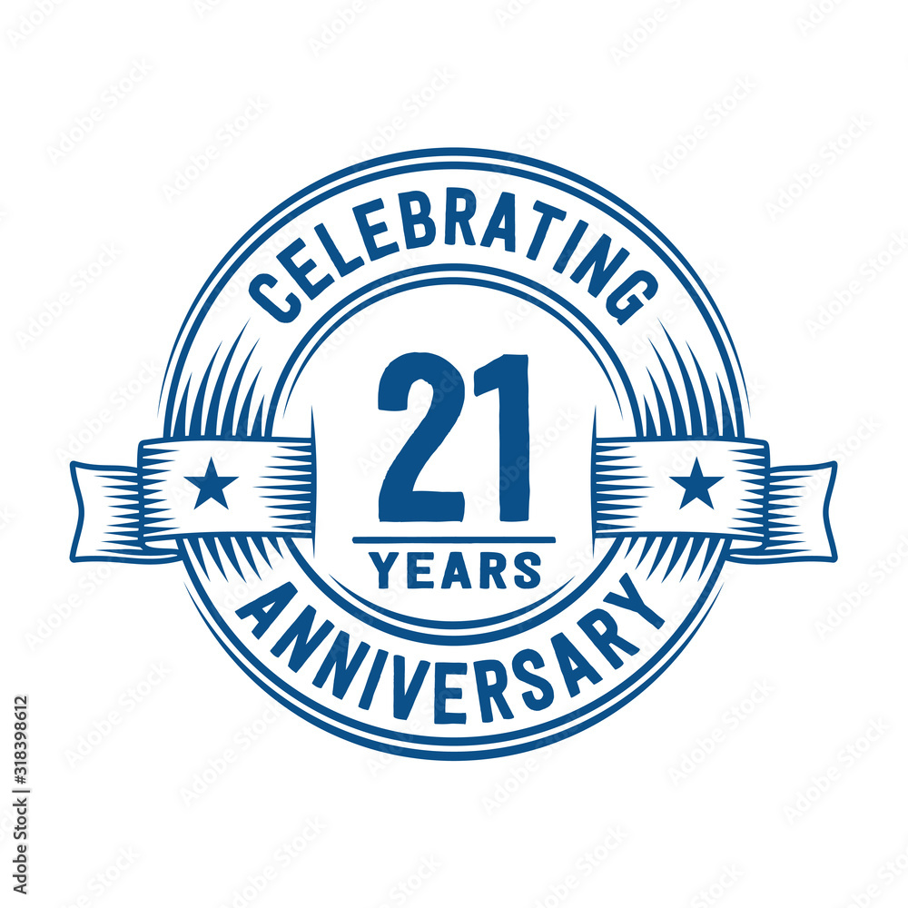 21 years logo design template. 21st anniversary vector and illustration ...