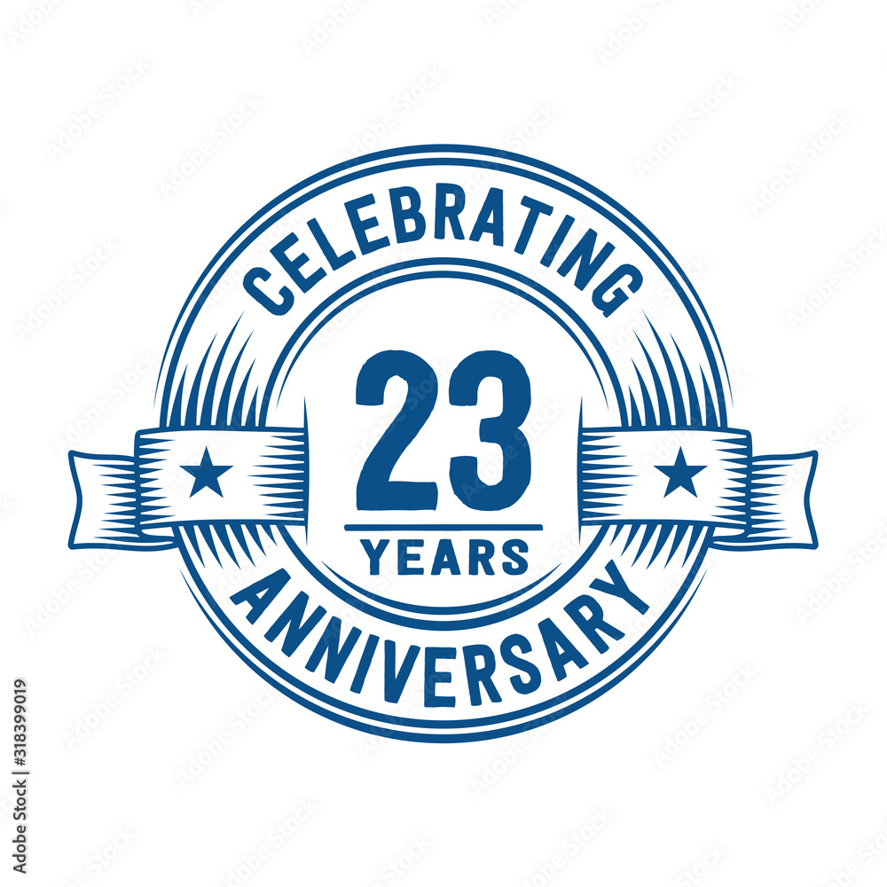 23 years logo design template. 23rd anniversary vector and illustration ...