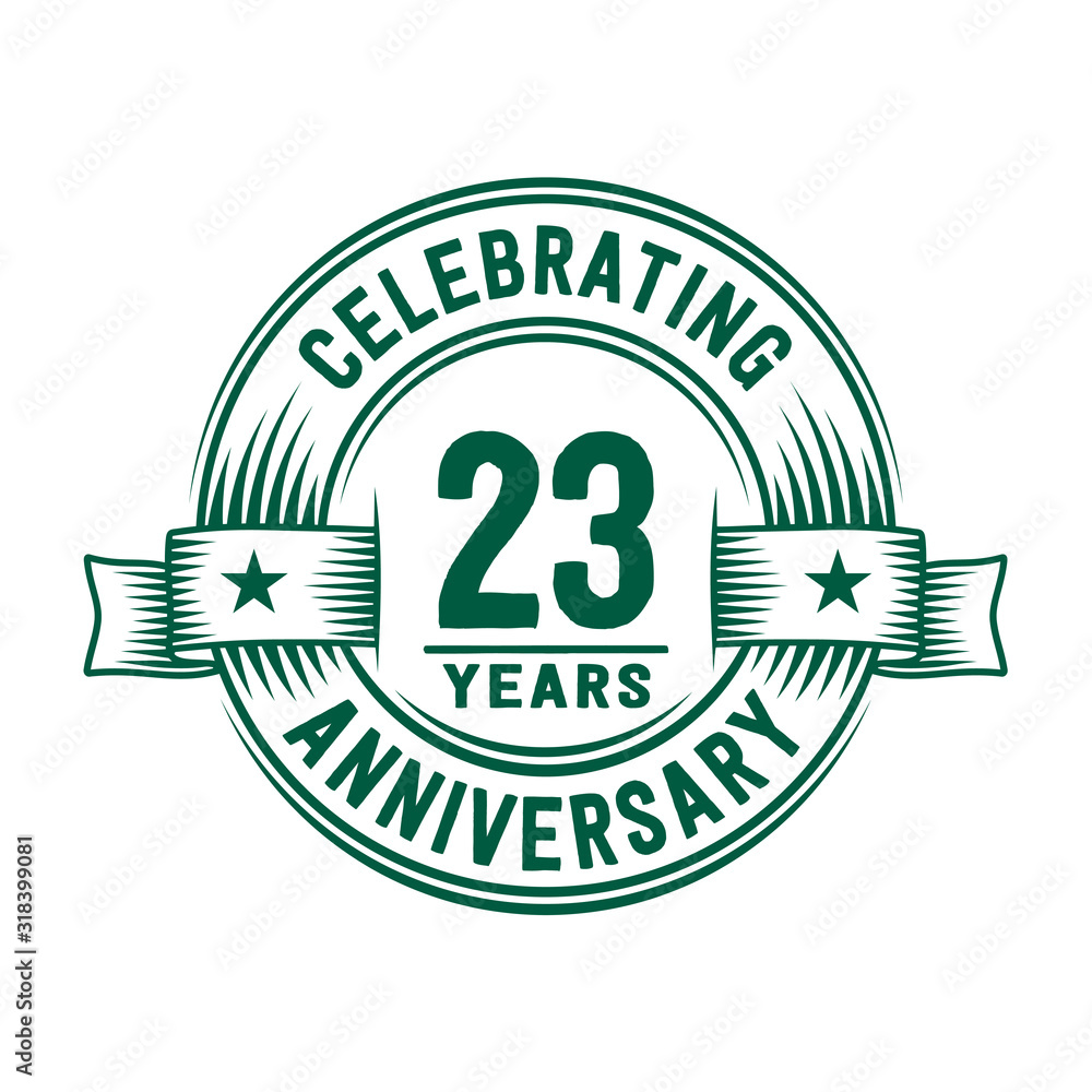 23 years logo design template. 23rd anniversary vector and illustration ...