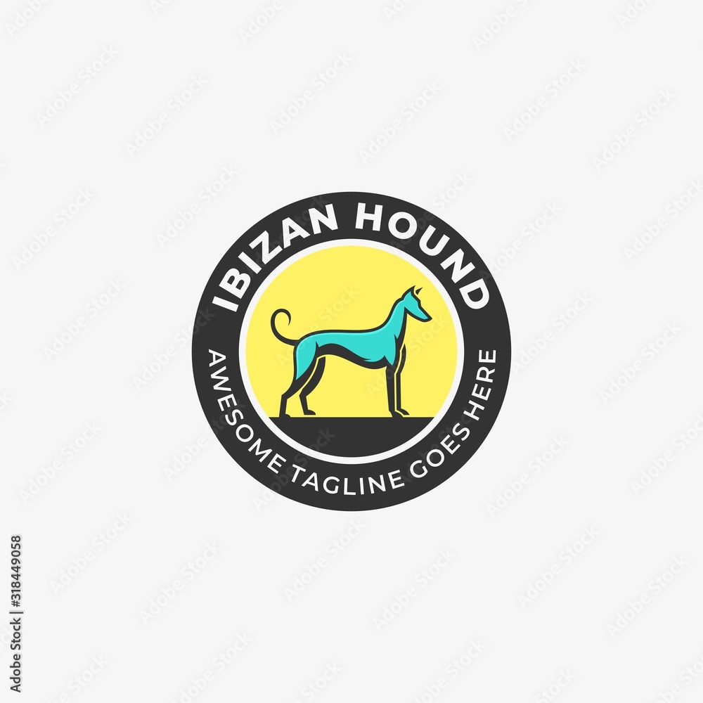Vector Logo Illustration Hunting Dog Vintage Badge Stock Vector | Adobe ...