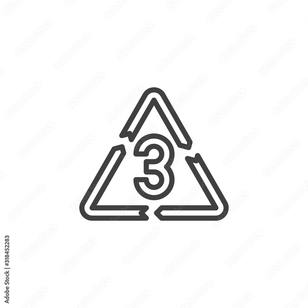 V 3, industrial marking plastic line icon. linear style sign for mobile ...