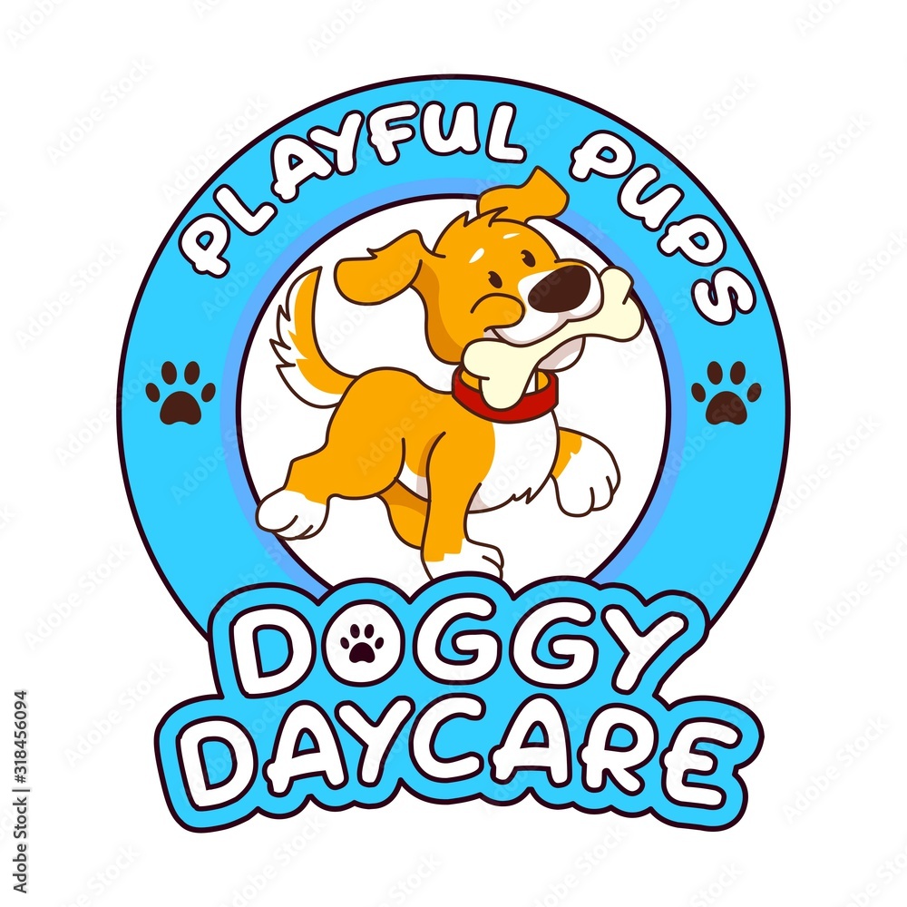 doggy daycare puppy logo cute clinic Stock Vector | Adobe Stock