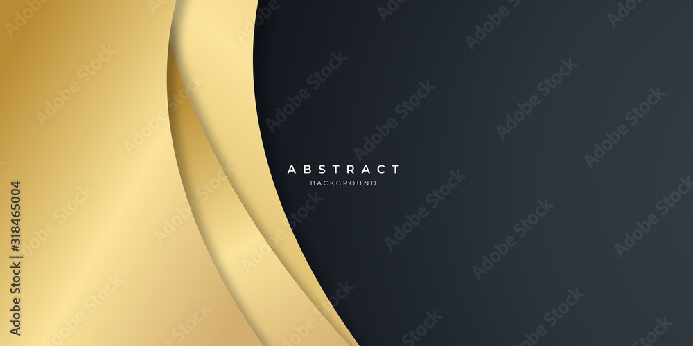 Black gold curve abstract background for presentation design. Stock ...