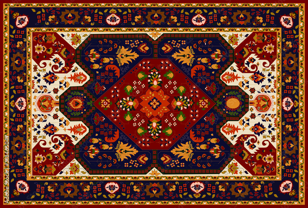 Persian carpet original design, tribal vector texture. Easy to edit and ...