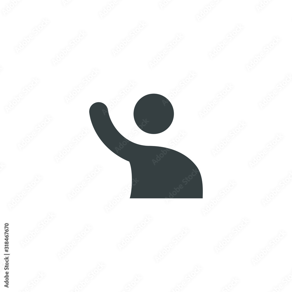 hand up human icon Man raised hand icon people for your websites and ...