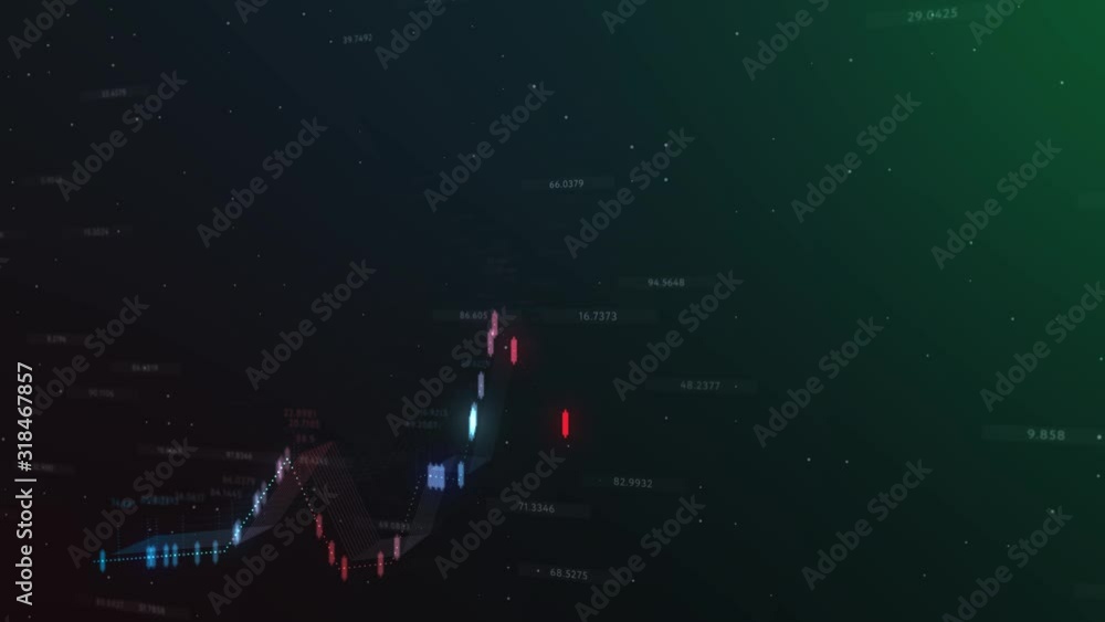 Trader analysis on information paper chart. Business diagram animation ...