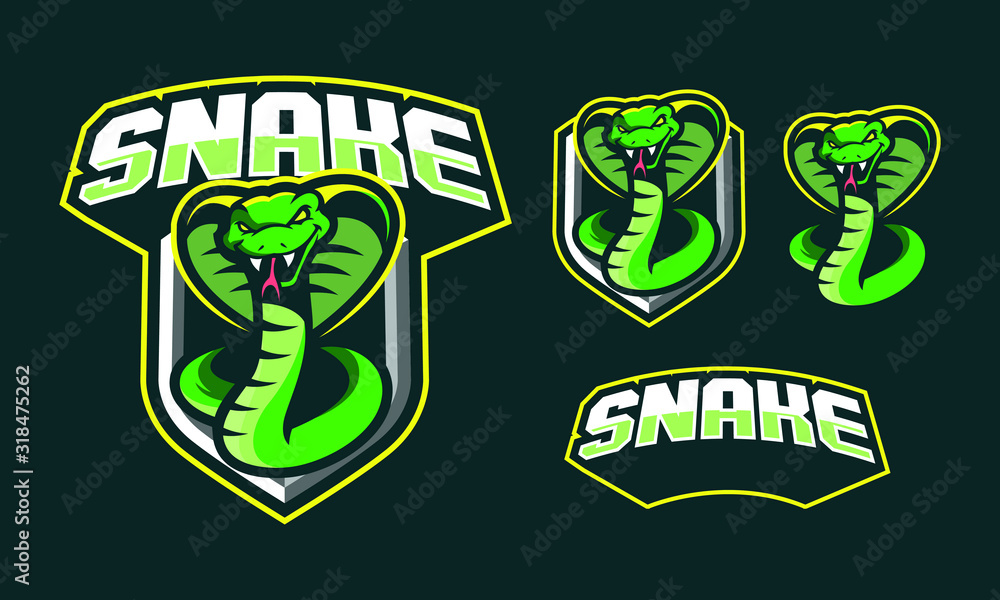 Snake mascot logo design for sport/ e-sport logo design isolated on ...