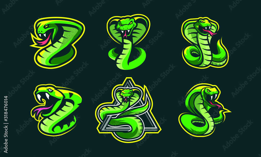 Snake mascot logo design for sport/ e-sport logo design isolated on ...