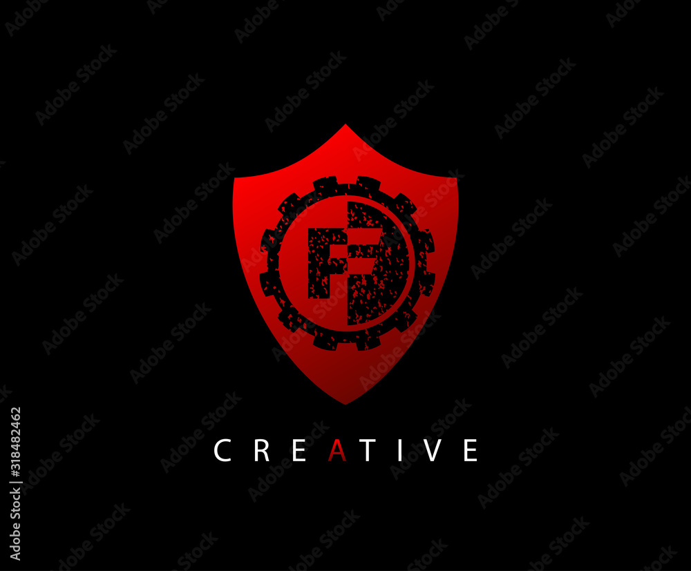 Red F Logo In Shield