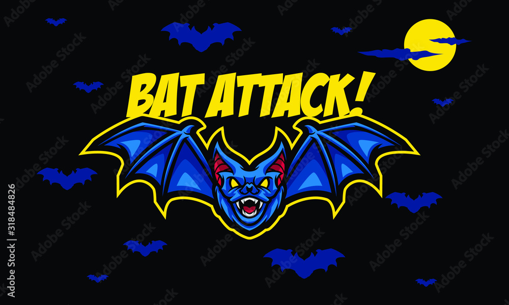 Bat mascot logo design with extra design fit for sport of e-sport logo ...