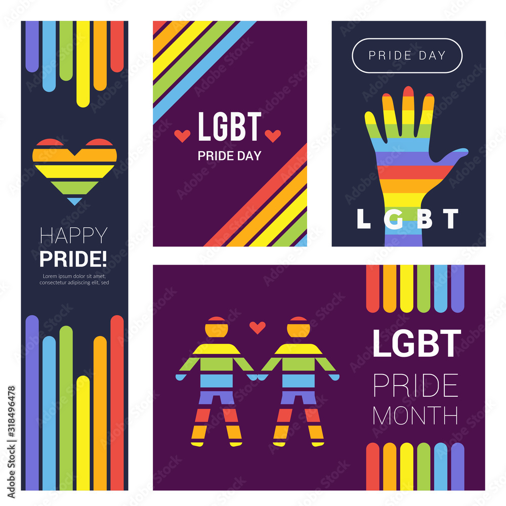 Lgbt banners. Pride rainbow colored backgrounds for supportive lgbt ...
