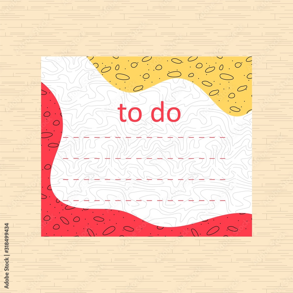 Elements of the daily planner, note paper, to-do list, sticker ...