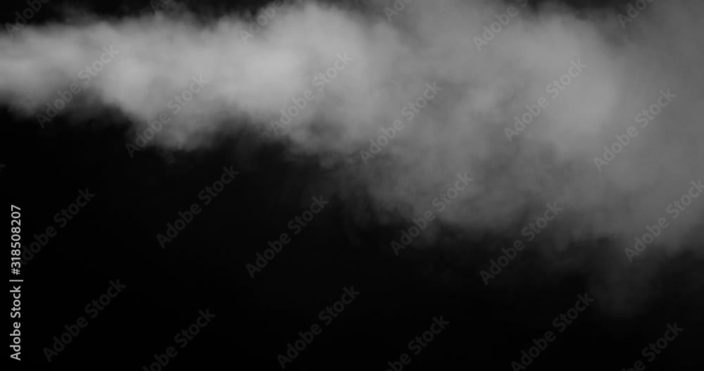 Stream of smoke for using in composition, on black studio background ...