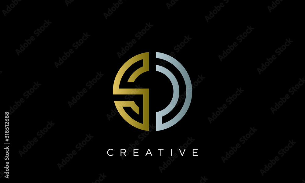 sd circle logo design vector icon Stock Vector | Adobe Stock