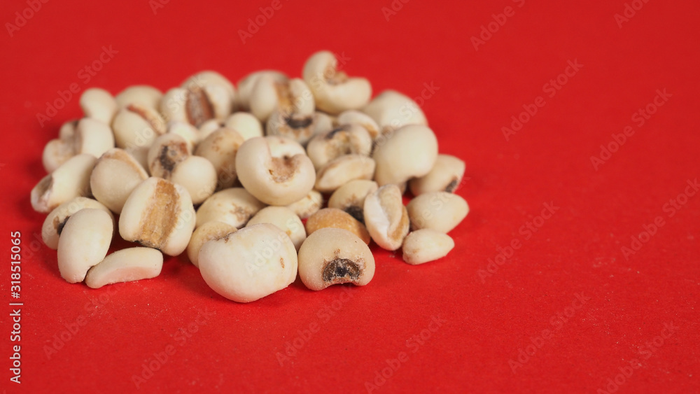 Job's Tears, also known as adlay and coix on red background. Popular in ...
