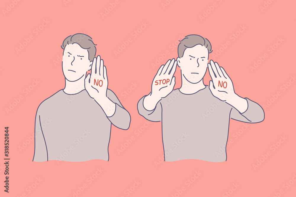 Póster Stop sign, refusal sign, anger set concept – Cuadro para Pared ...