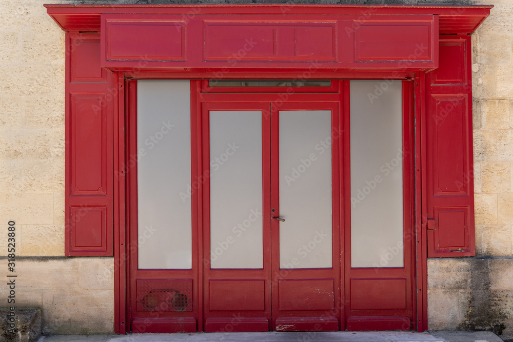 Customizable front store old retro empty shop facade billboard blank ...