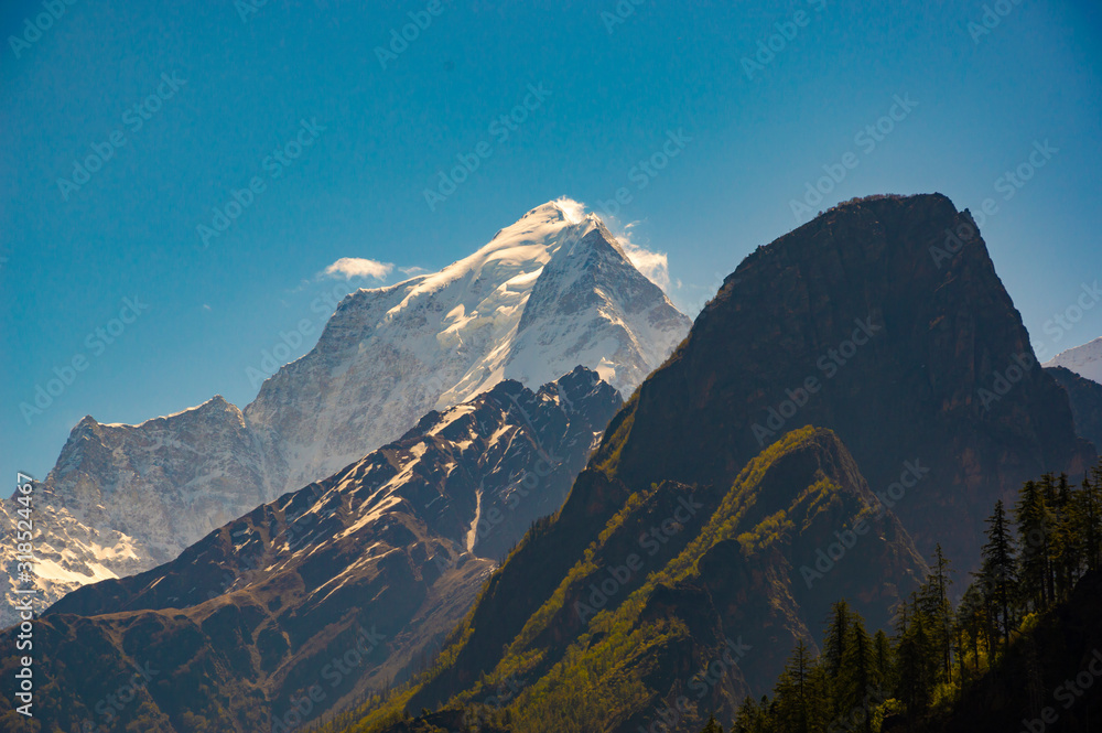 Mt.Dunagiri (elevation 7,066 m ) visible on the way to Bhavishya Badri ...