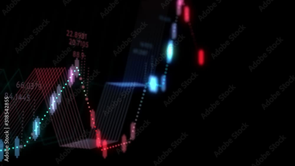 Trader analysis on information paper chart. Business diagram animation ...