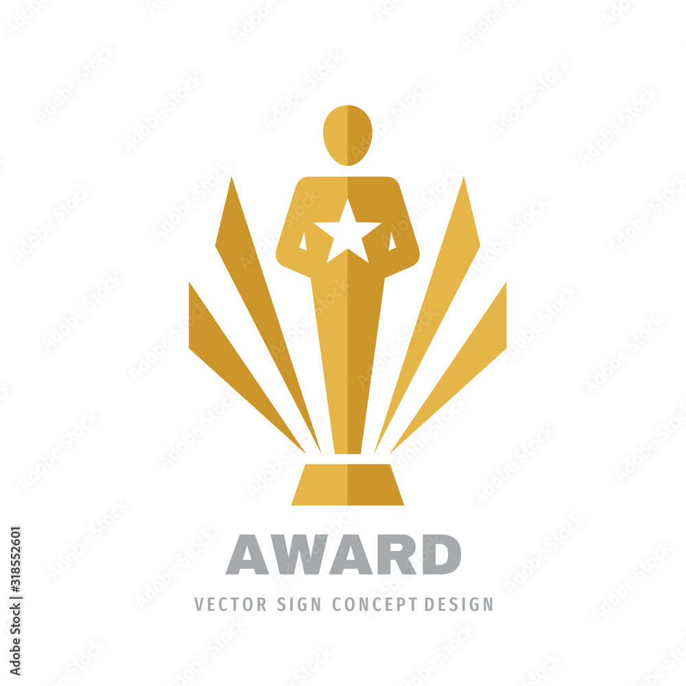 Award winner cup - logo icon on white background vector illustration ...