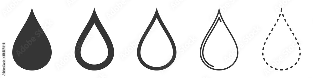 Water Drop vector icons. Set of drops symbols Stock Vector | Adobe Stock