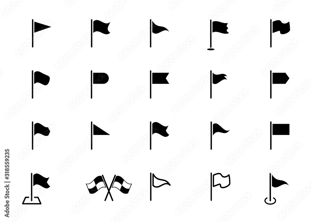 Different flag icons set. Set of vector flags. Waving Flag Icons for ...